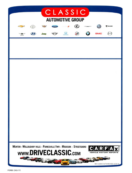 Used Car Window Sticker (100) – Classic Supplies