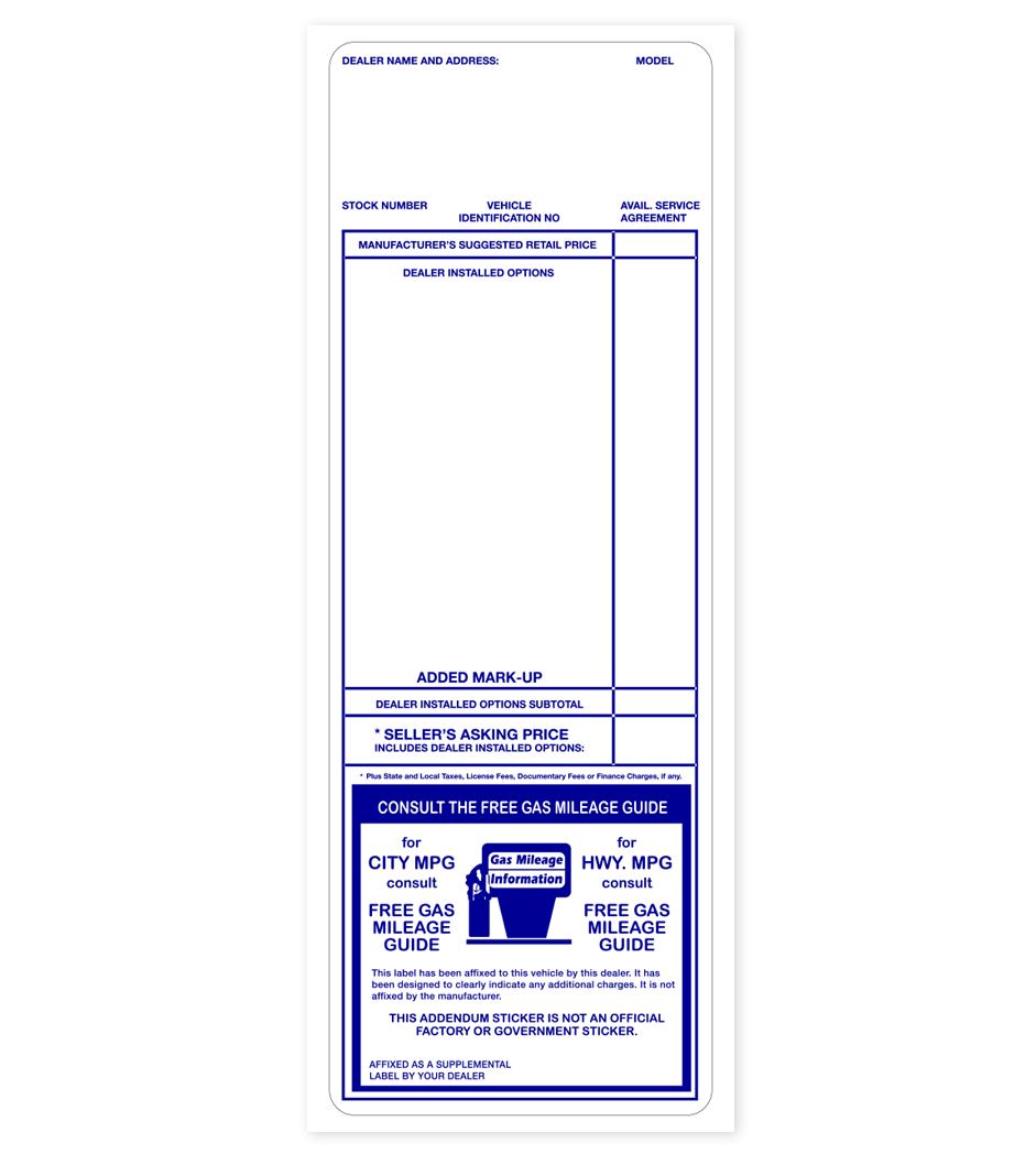 Addendum Stickers (100) – Classic Supplies